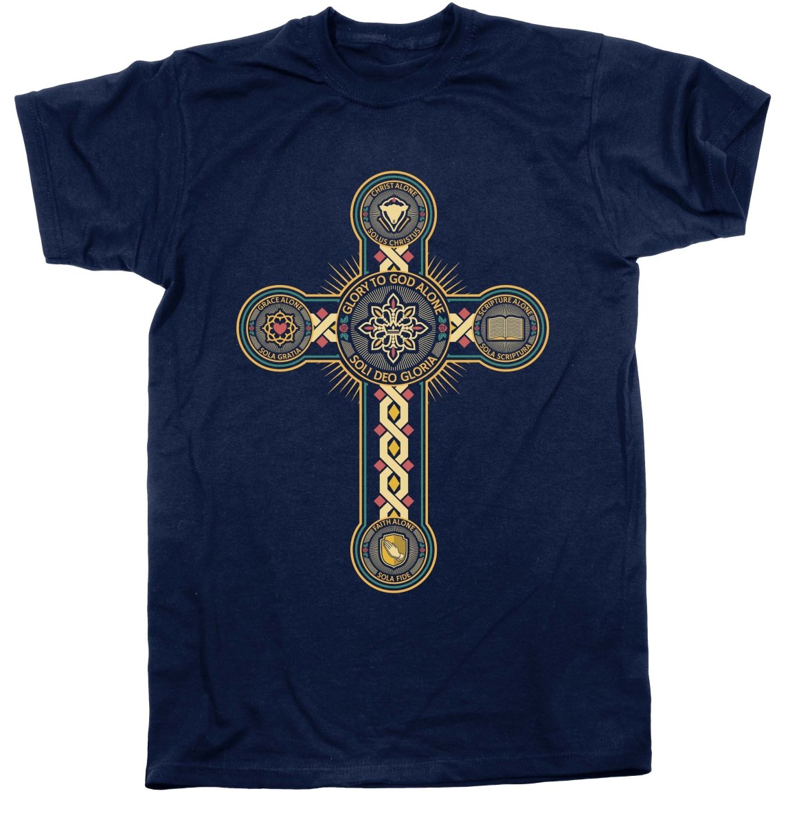 Five Sola Cross - Tee - The Reformed Sage